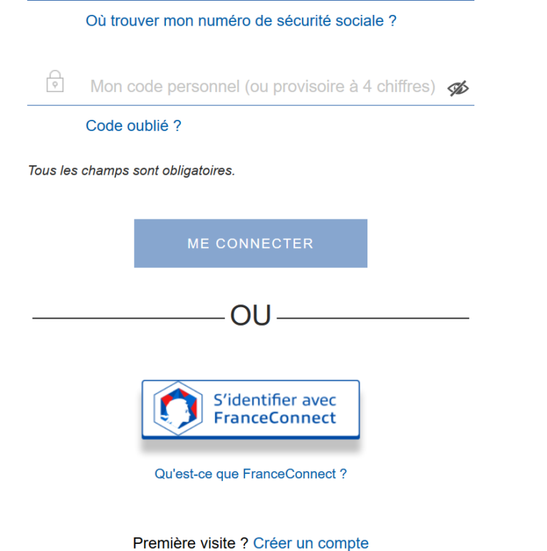 Création du compte Ameli via FranceConnect - Pastel Cpam